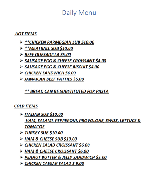 Catering Food Menus - The Lodge Card Club