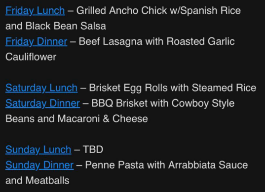 Catering Food Menus - The Lodge Card Club