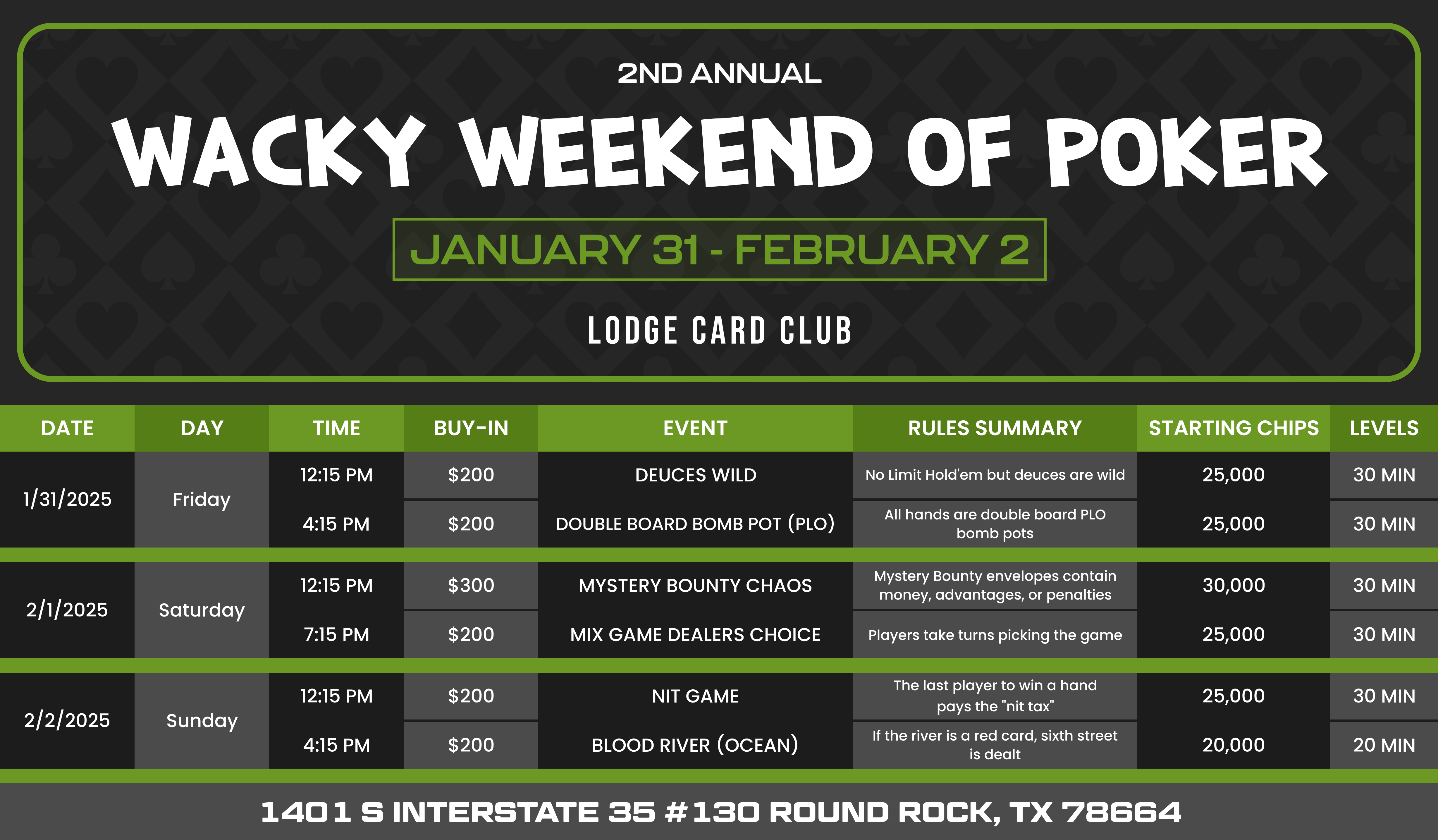 The Wacky Weekend of Poker - The Lodge Card Club T